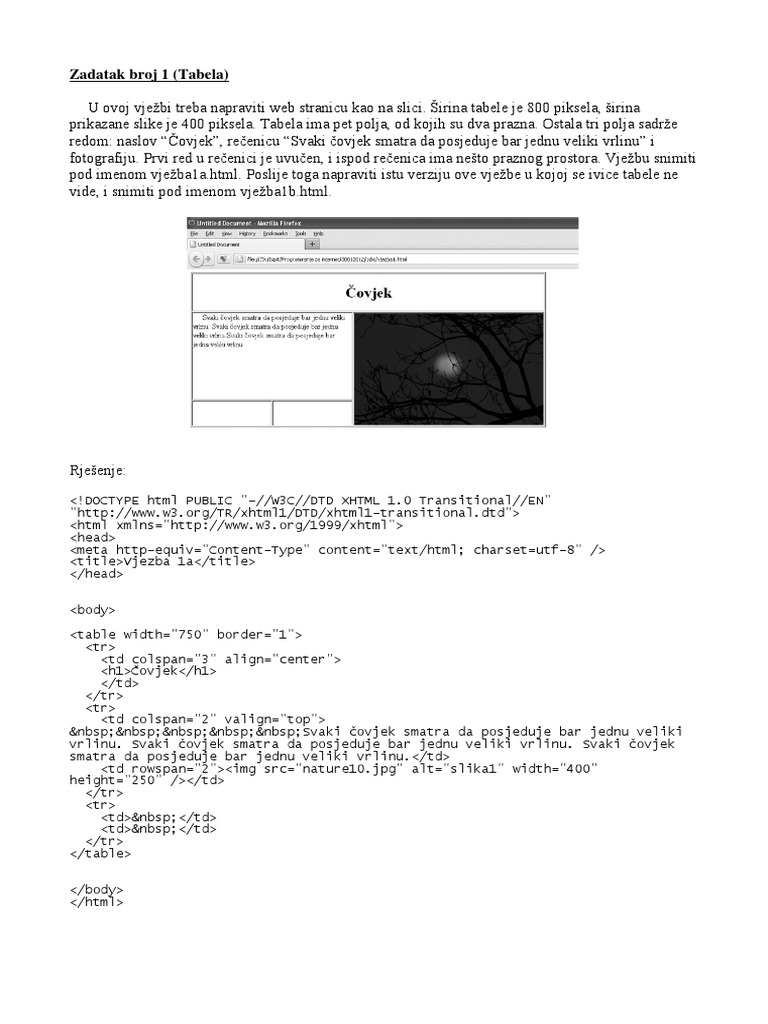 Zadaci I Rjesenja HTML CSS Dreamweaver | PDF