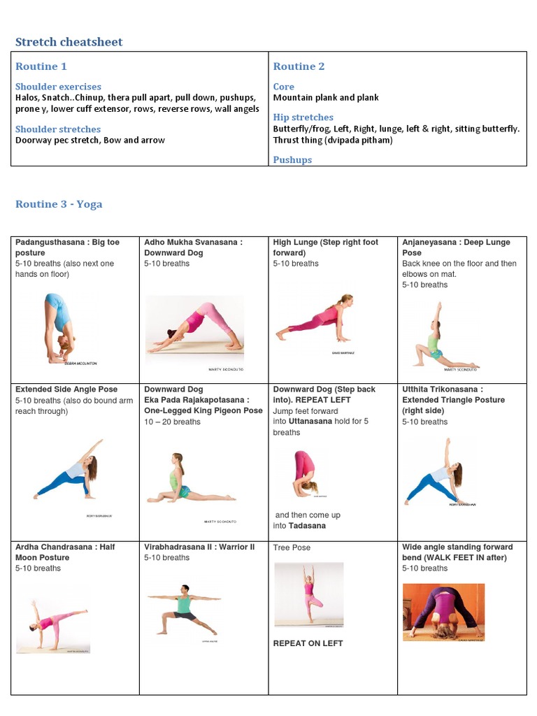 Stretch Cheatsheet | PDF | Physical Exercise | Sports