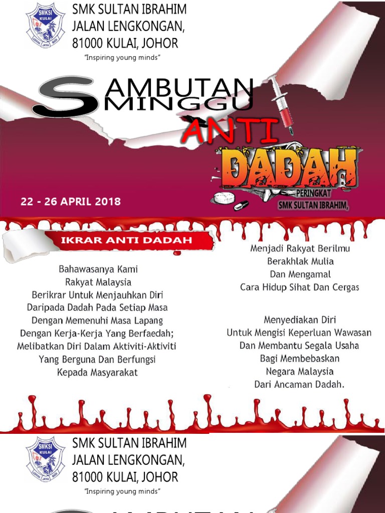 Minggu Anti Dadah SMK Sultan Ibrahim | PDF