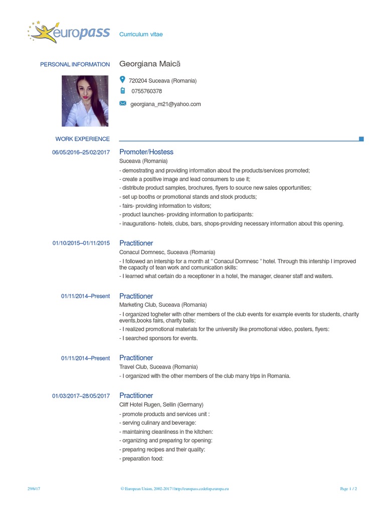 CV Georgiana Maica | PDF | Communication | Behavior Modification