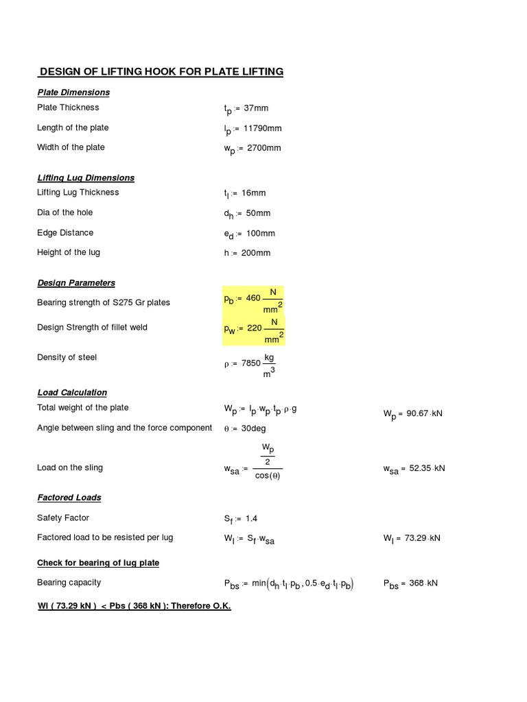 Design of Lifting Lugs | PDF | Mechanical Engineering | Nature