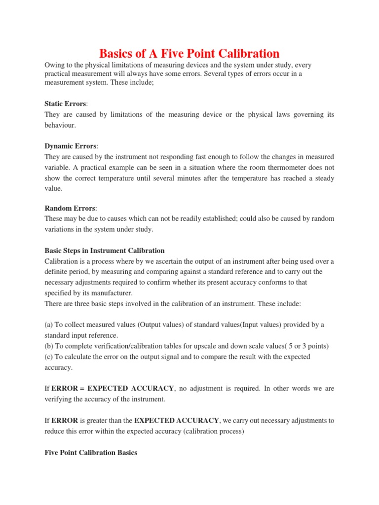 The Basics of a Five Point Instrument Calibration: Understanding the ...