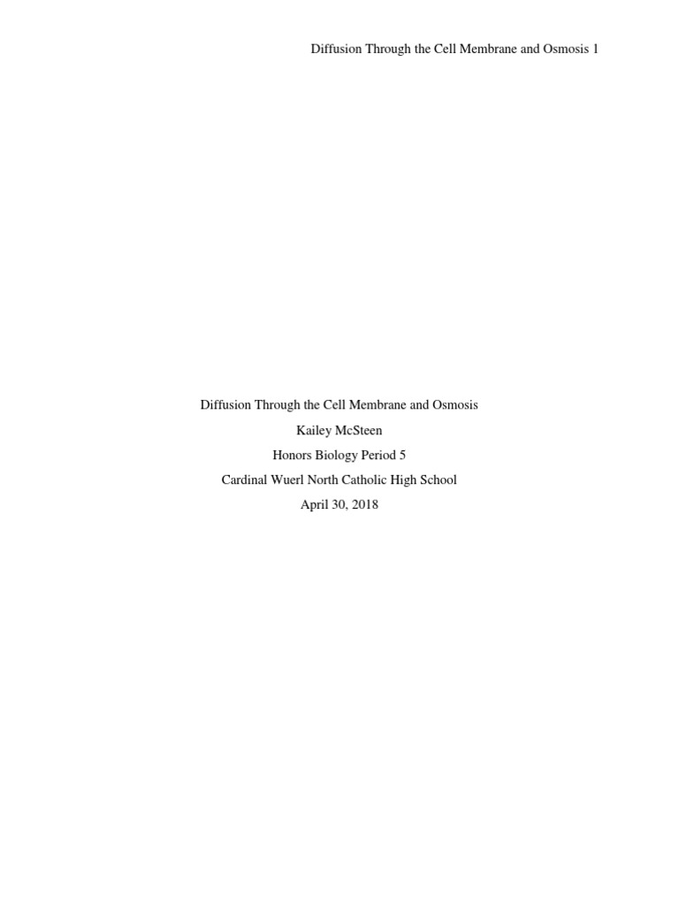 Osmosis and Diffusion Lab | PDF | Osmosis | Membrane Technology