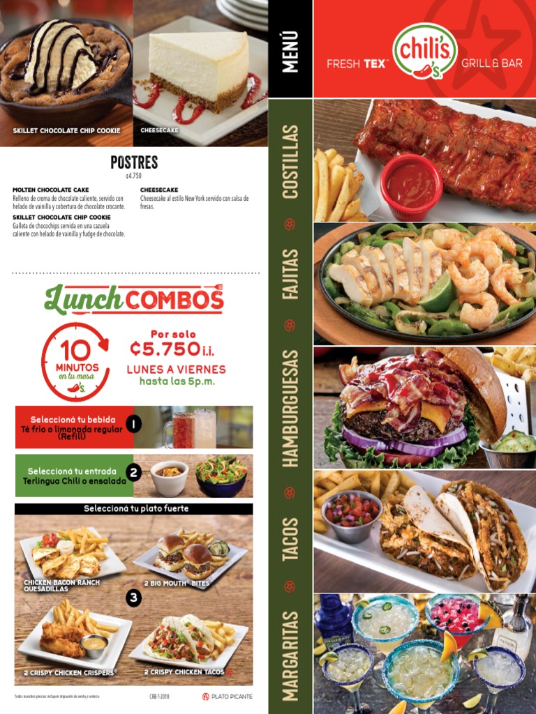 Menu Chilis | Descargar gratis PDF | Cilantro | ensalada