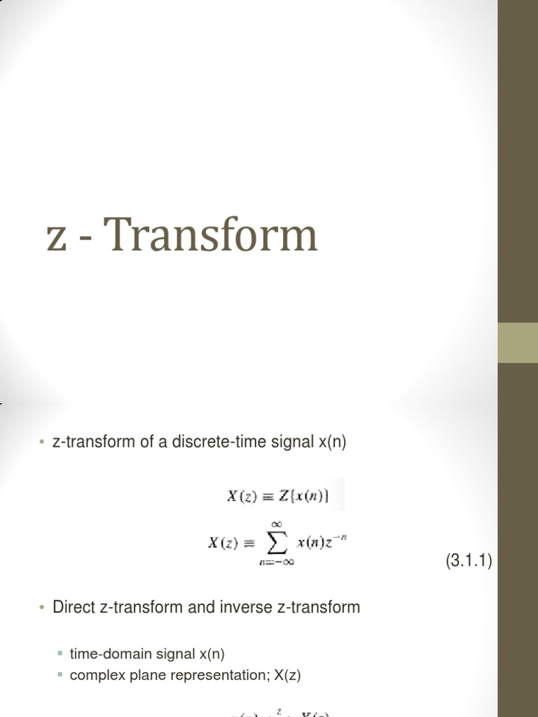 Z Transform | PDF | Systems Theory | Mathematical Objects
