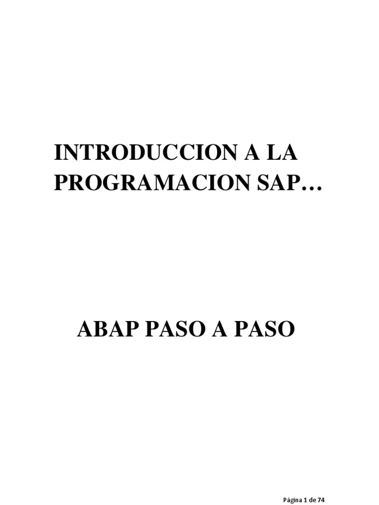 Introduccion Programacion Sap Abap Paso | PDF | Tabla (base de datos ...