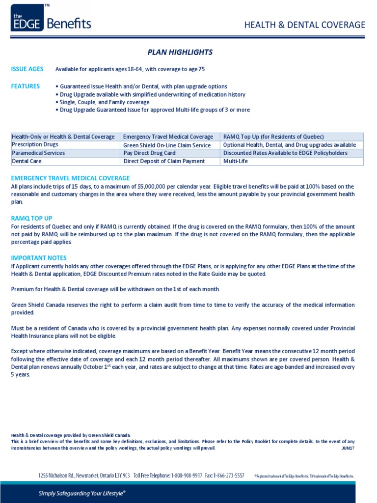 Health & Dental Handout JUN17 | PDF | Insurance | Dentures