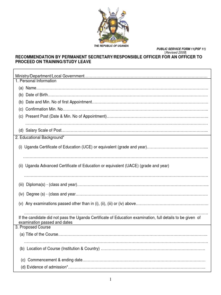 PSC Form 11 - 0 | PDF | Qualifications | Academia