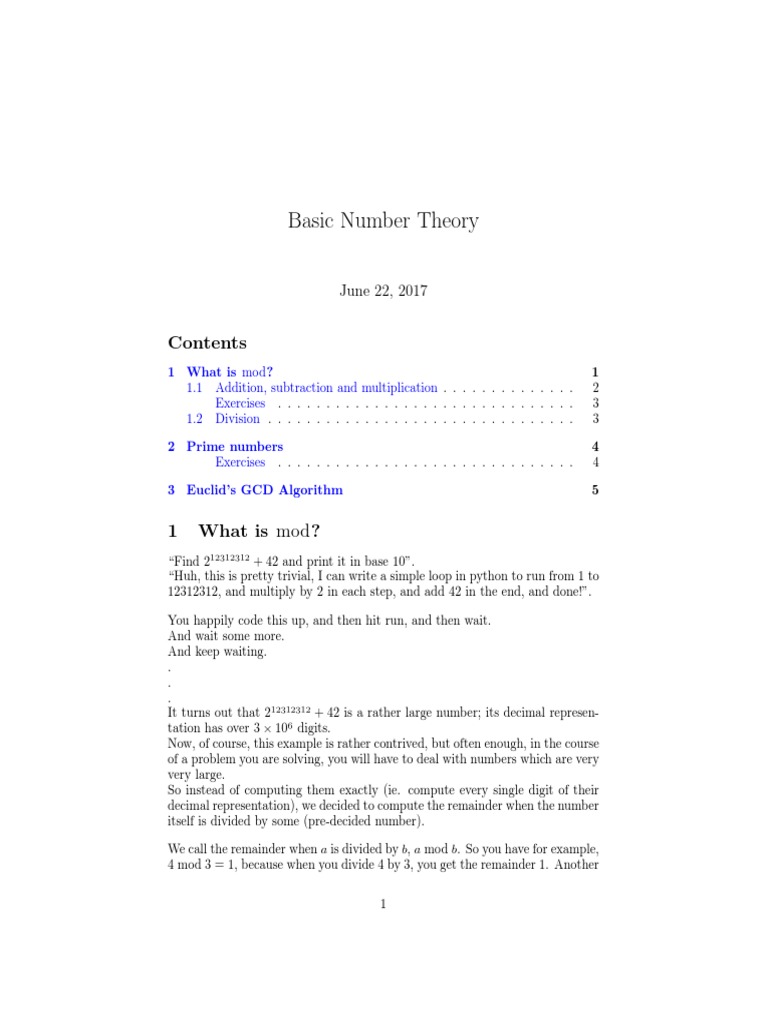 6 (-) Number Theory | PDF | Prime Number | Division (Mathematics)