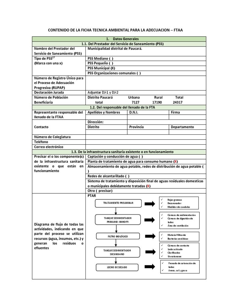 Formato Ftaa | PDF | Gasolinera | Aguas residuales
