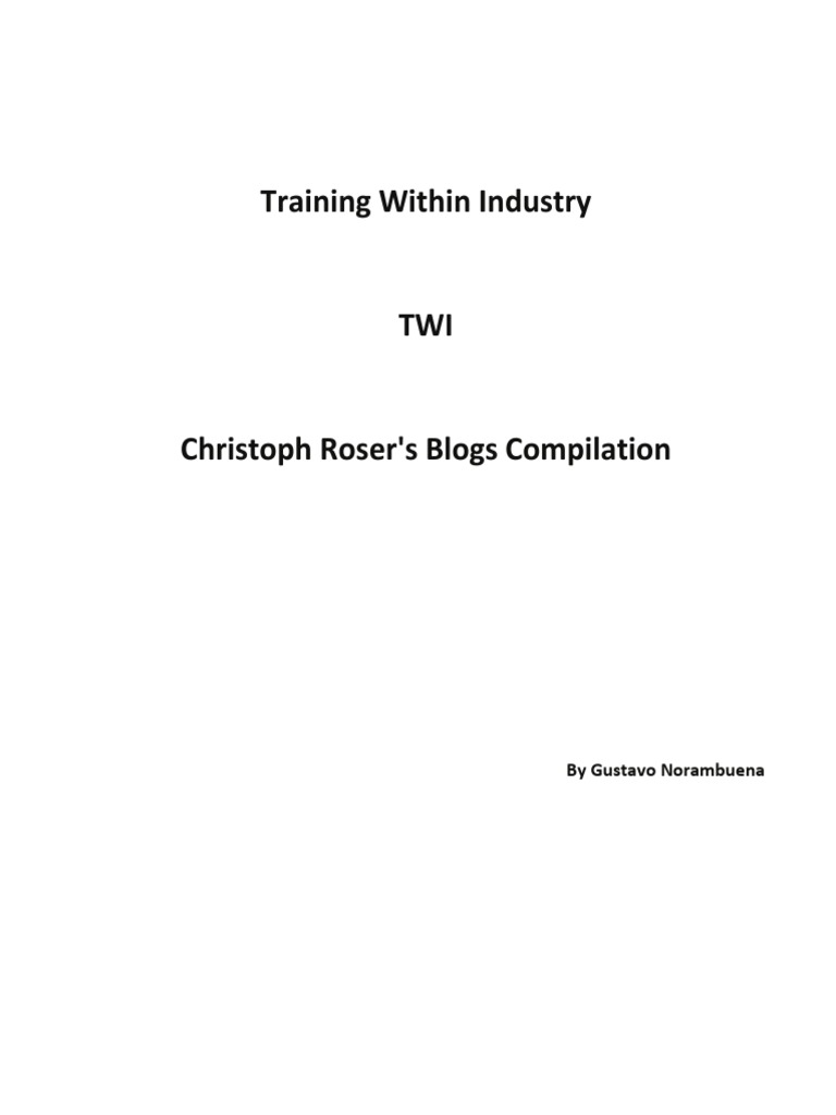 Training Within Industry - TWI | PDF | Criticism | Leadership