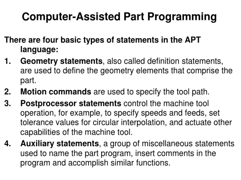 Computer-Assisted Part Programming | PDF | Computer Programming ...