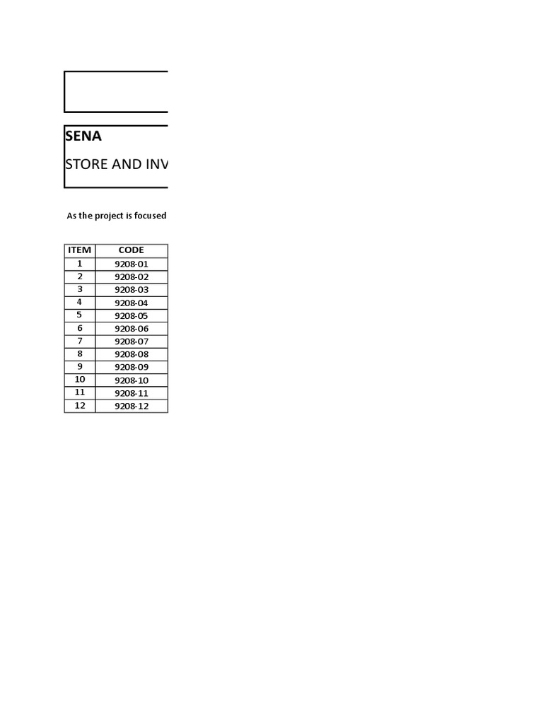 Inventory Sheet | PDF