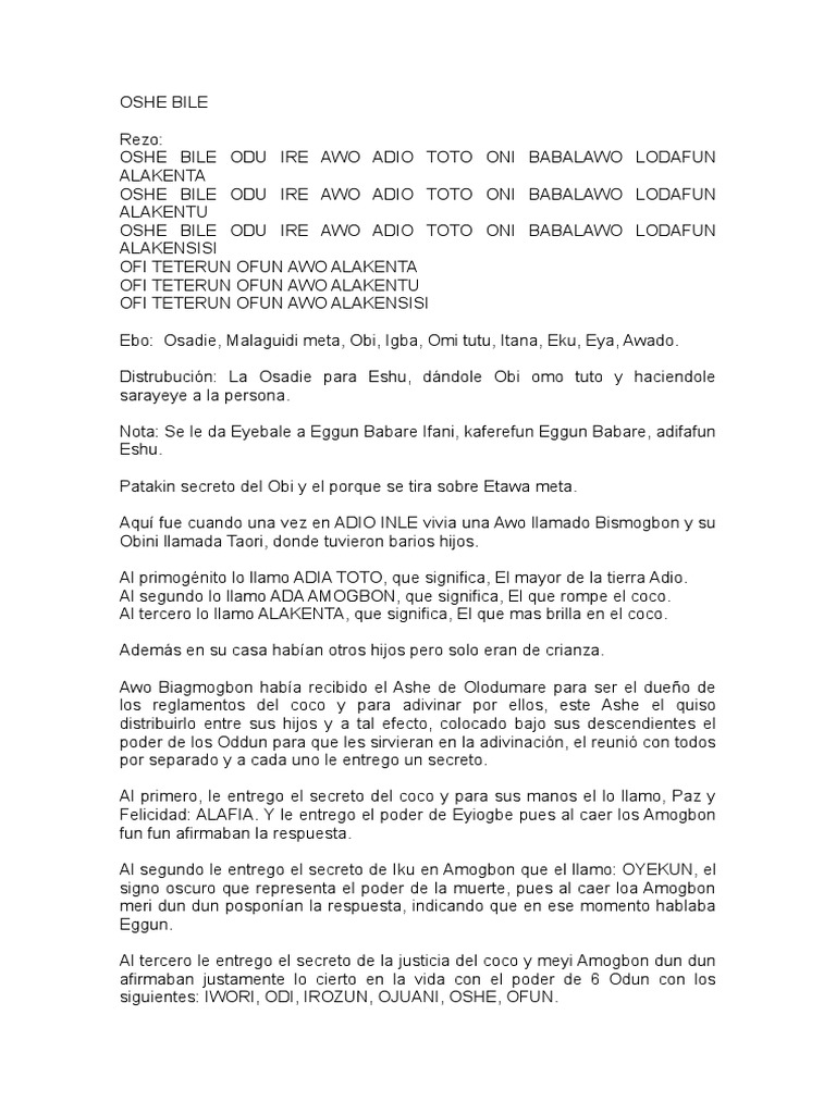 Oshe Bile | PDF | Herencia