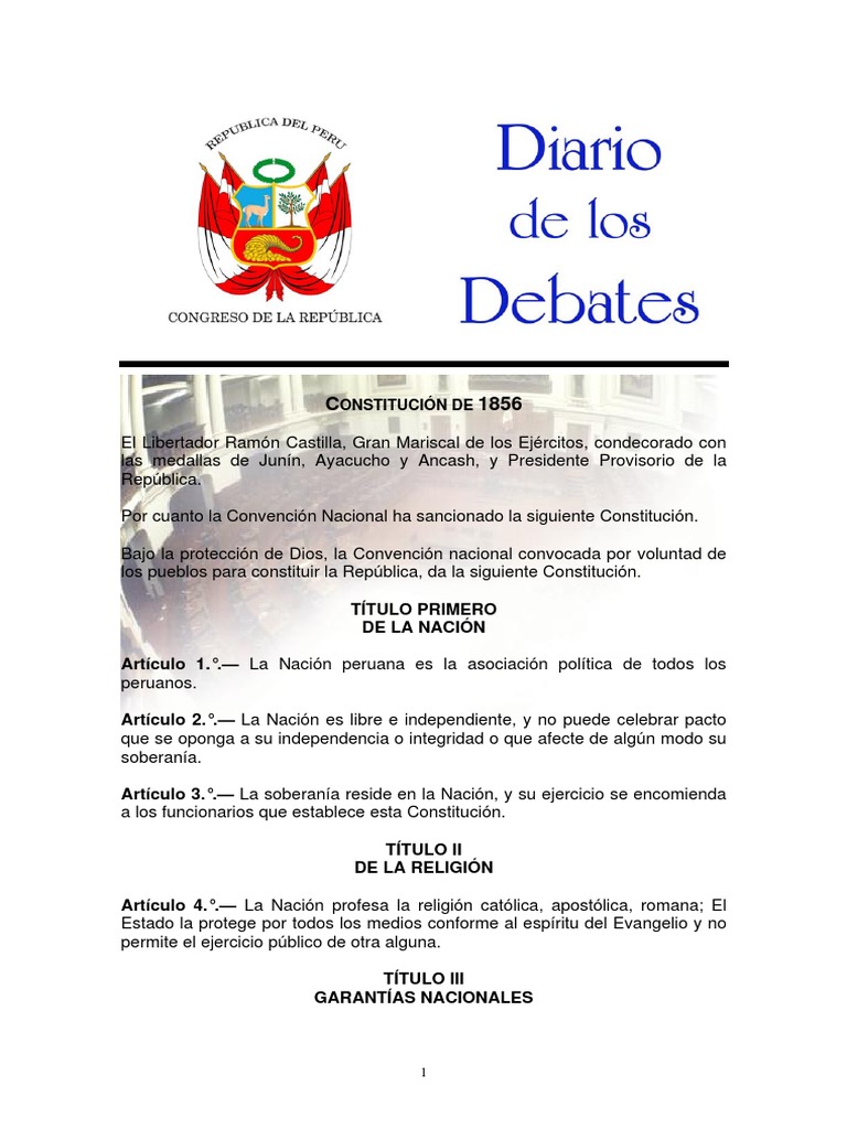 VI - Constitucion 1856 - Perú | PDF | Alcalde | Constitución