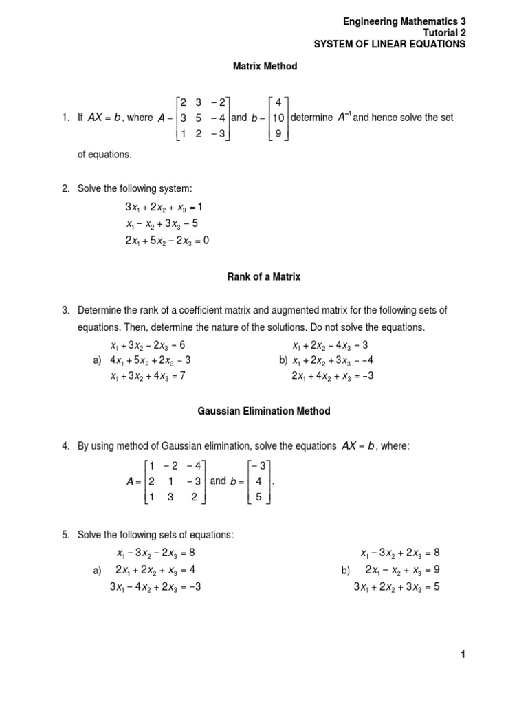 System Of Linear Equations Pdf Eigenvalues And Eigenvectors System Of Linear Equations