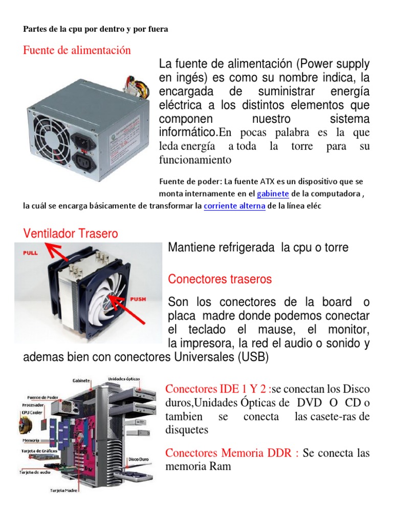 Partes de La Cpu Por Dentro y Por Fuera | PDF | Almacenamiento de datos ...