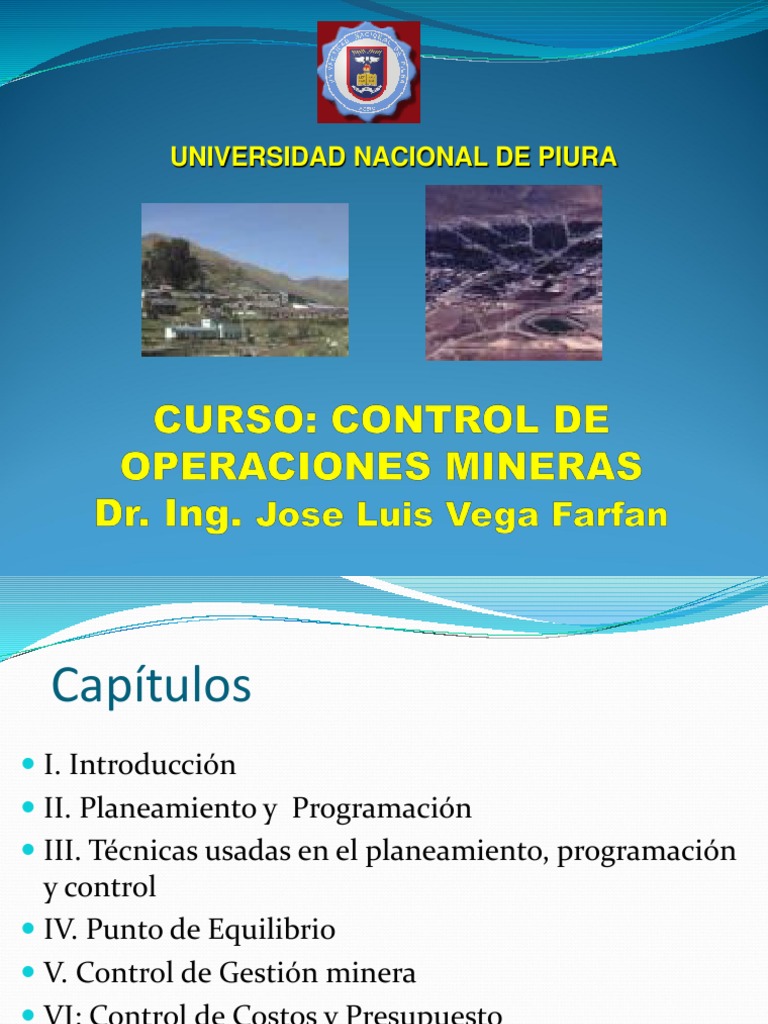 1.control de Operaciones Mineras Cap I 2018 | PDF | Gestión de ...