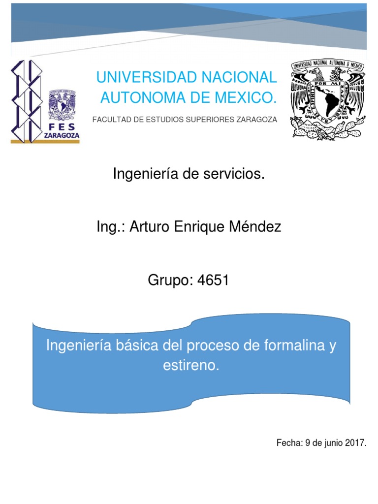 Produccion de Formalina y Estireno | PDF | Formaldehído | Destilación