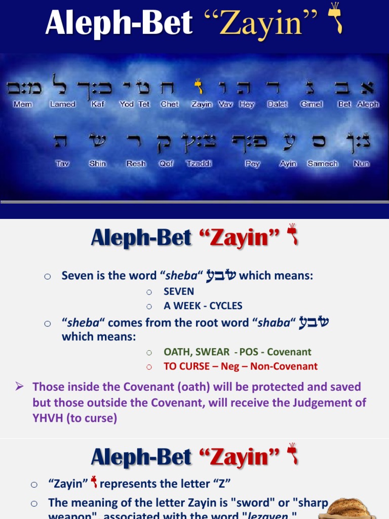 Aleph-Bet The Letter Zayin | PDF | Garden Of Eden | Synagogue