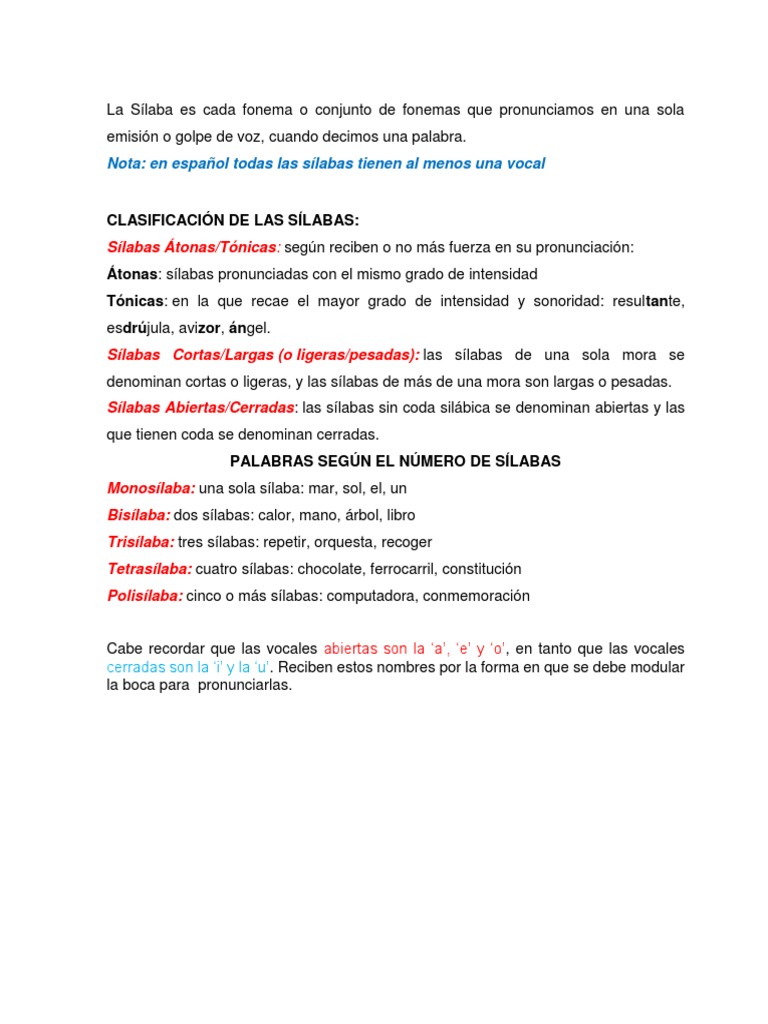 Diptongos, triptongos y hiatos en español | PDF | Sílaba | Vocal