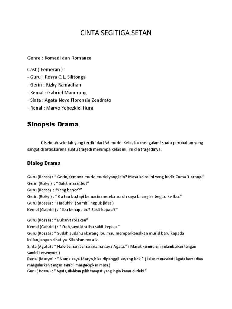 Cinta Segitiga Setan (Drama) | PDF