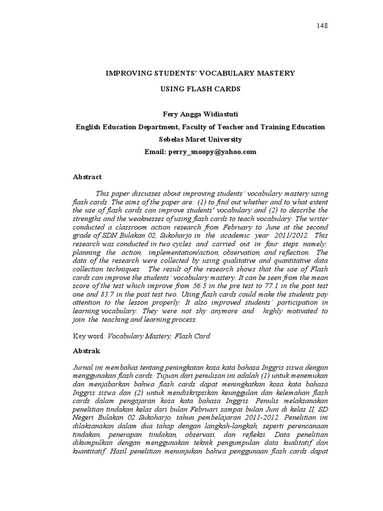 Enhance Vocabulary with Flash Cards | PDF | Vocabulary | Action Research