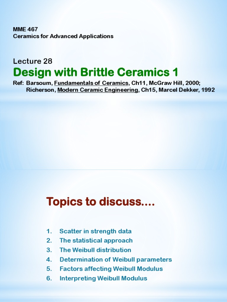 28 - Design With Brittle Ceramics 1 | PDF | Strength Of Materials ...