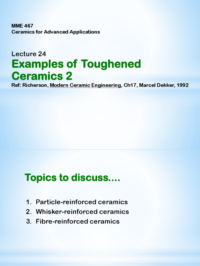 Toughened Ceramics: Reinforcement Methods | PDF | Composite Material ...