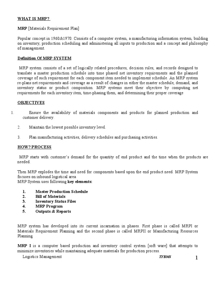 MRP vs DRP: Key Differences Explained | PDF | Logistics | Inventory