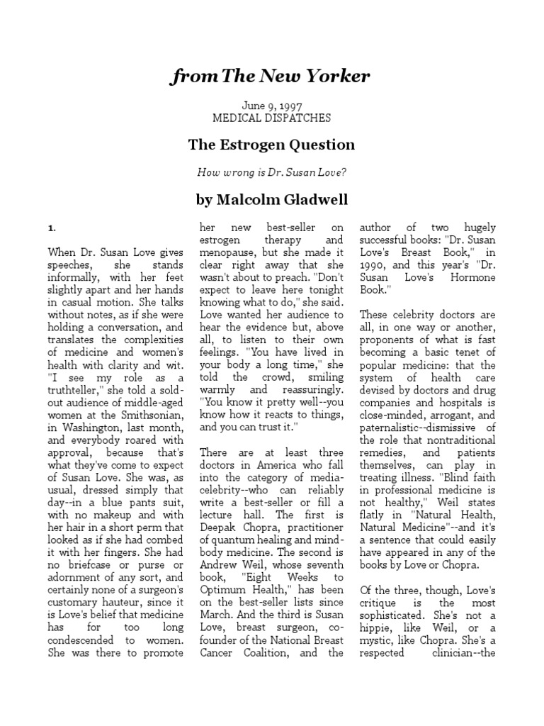 The Estrogen Question | PDF | Hormone Replacement Therapy (Menopause ...