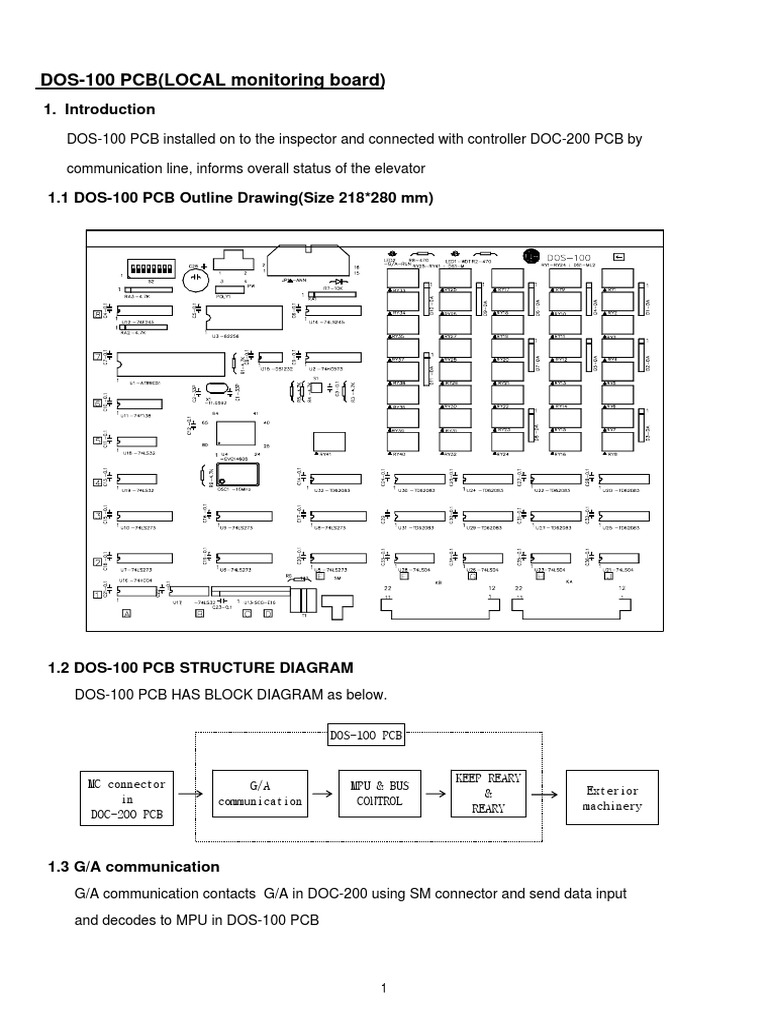DOS-100 PCB (LOCAL Monitoring Board) | PDF | Relay | Printed Circuit Board