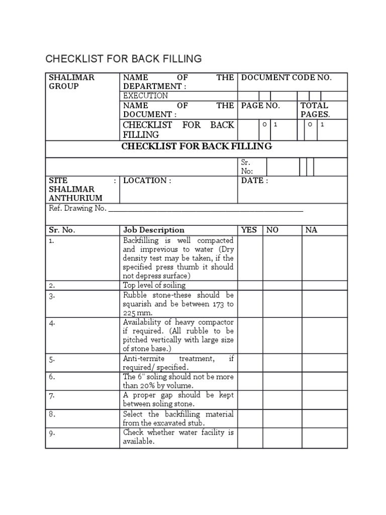 Back Filling | PDF | Excavation (Archaeology) | Nature