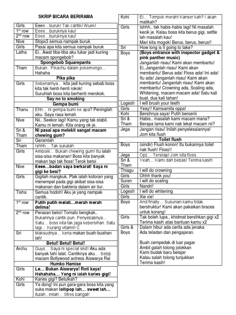 Skrip Bicara Berirama | PDF
