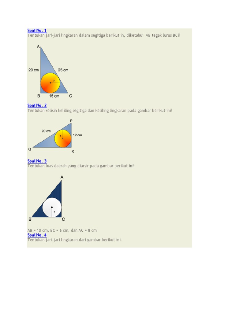 Jari-Jari Luar Dalam Singgung Segitiga | PDF