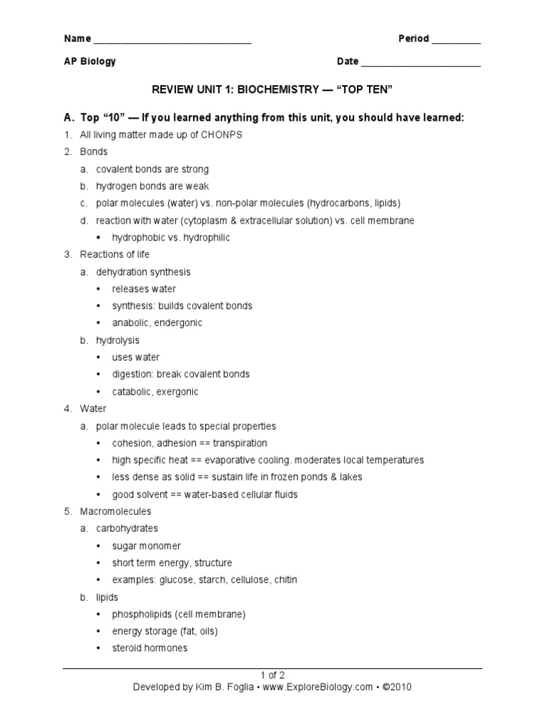 01BiochemistryList PDF | PDF