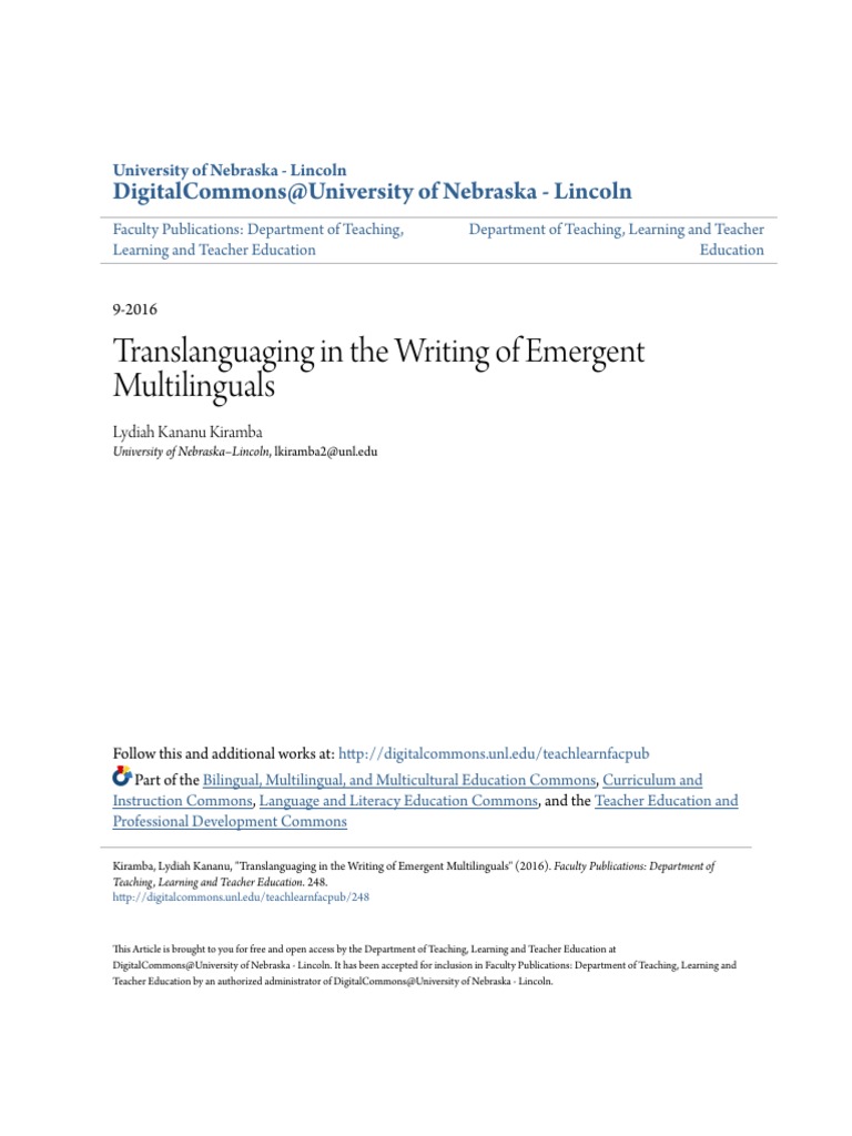 The Continua of Biliteracy and The Bilingual Educator Educational ...