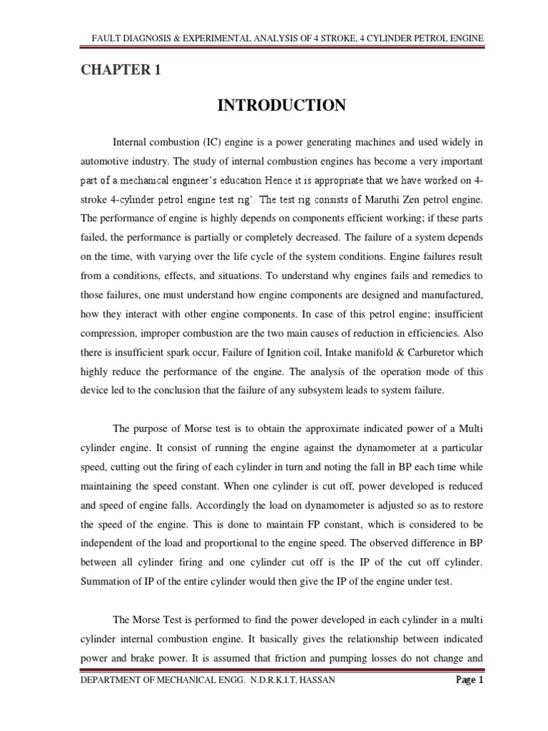 Analysis of 4 Stroke 4 Cylinder Petrol Engine | PDF | Internal ...