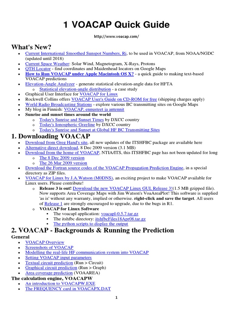 VOACAP Quick Guide Prelucrat | PDF | Signal To Noise Ratio | High Frequency