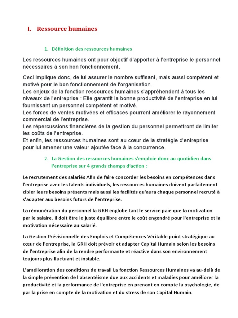 Ressource Humaines | PDF | Gestion des ressources humaines | Recrutement