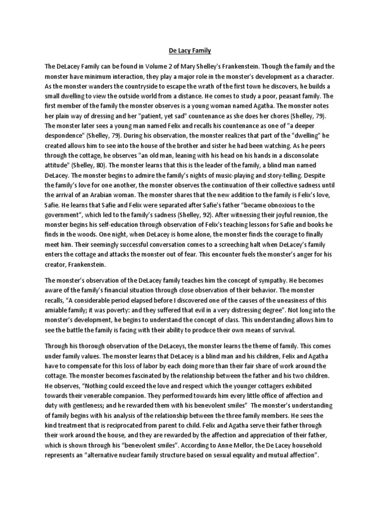 De Lacy Family | PDF | Monsters | Mary Shelley