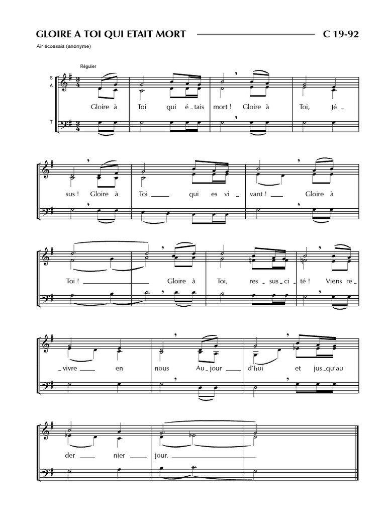 C19-92 Gloire A Toi Qui Etais Mort | PDF