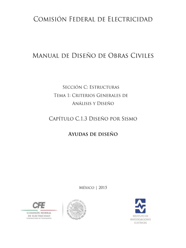 Cfe Manual de Diseño de Obras Civiles Sismo 2015 PDF | PDF | México ...