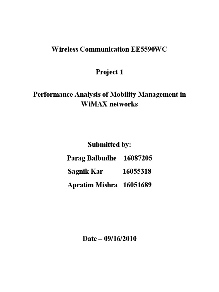 Performance Analysis Of Mobility Management In Wimax Networks Pdf Ip Multimedia Subsystem