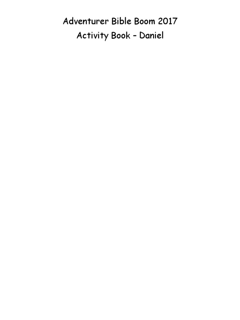 Adventurer Bible Boom 2017 Activity Book - Daniel | PDF | Shadrach ...