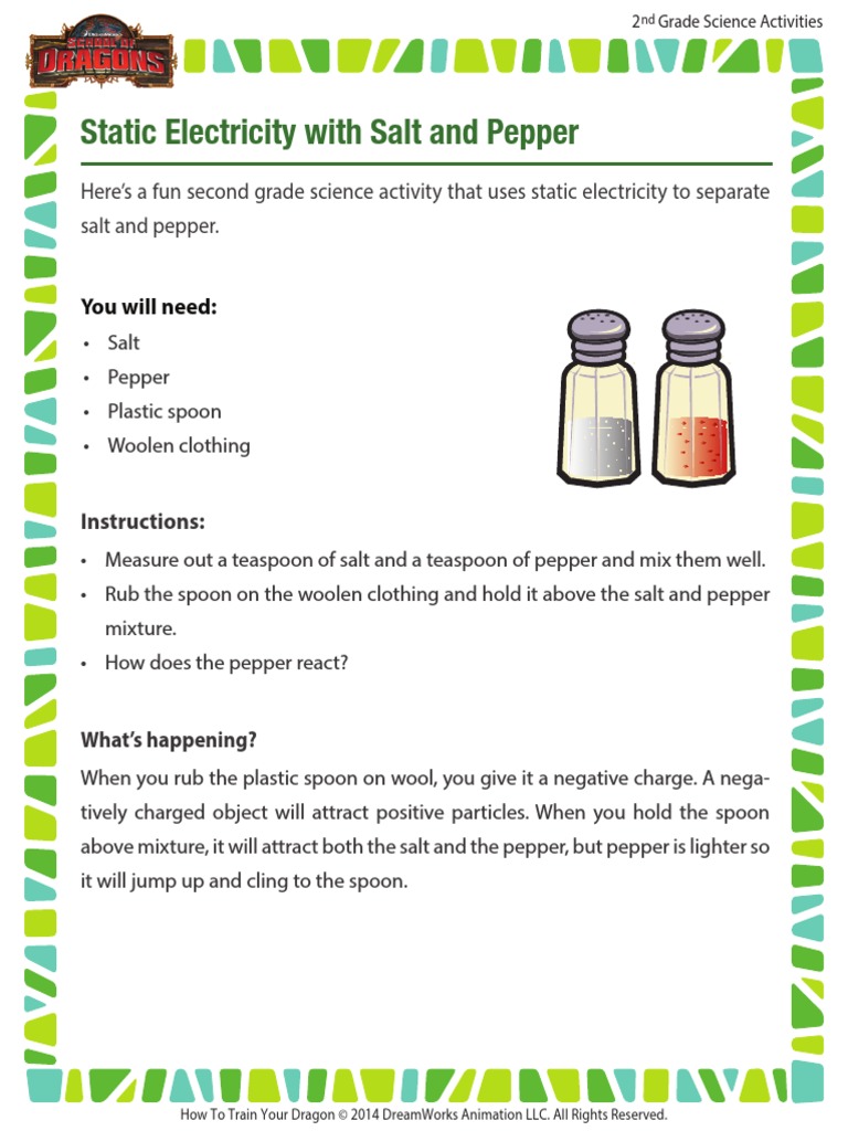 Static Electricity With Salt and Pepper | PDF | Electricity | Chemistry