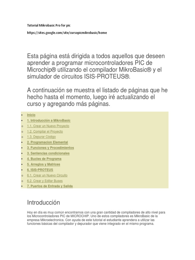 Tutorial Mikrobasic Pro For Pic | PDF | Programa de computadora | Programación