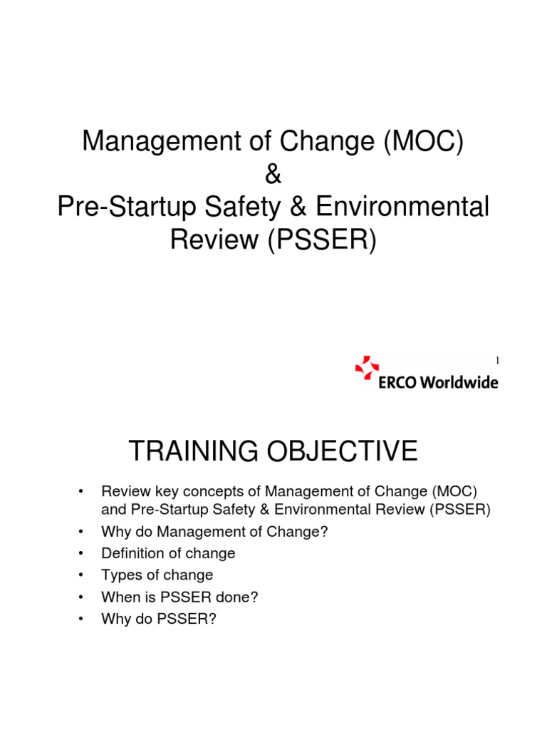 MOC and PSSER Refresher Training | PDF | Safety | Environmental Impact ...
