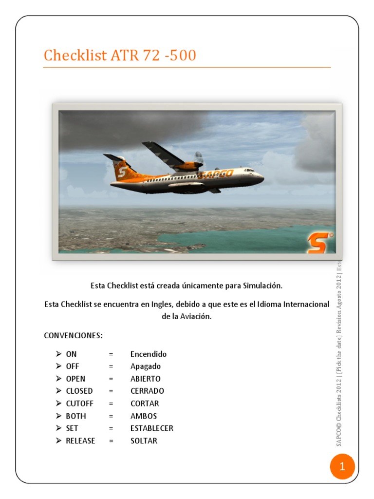 Checklist Atr 72 | PDF