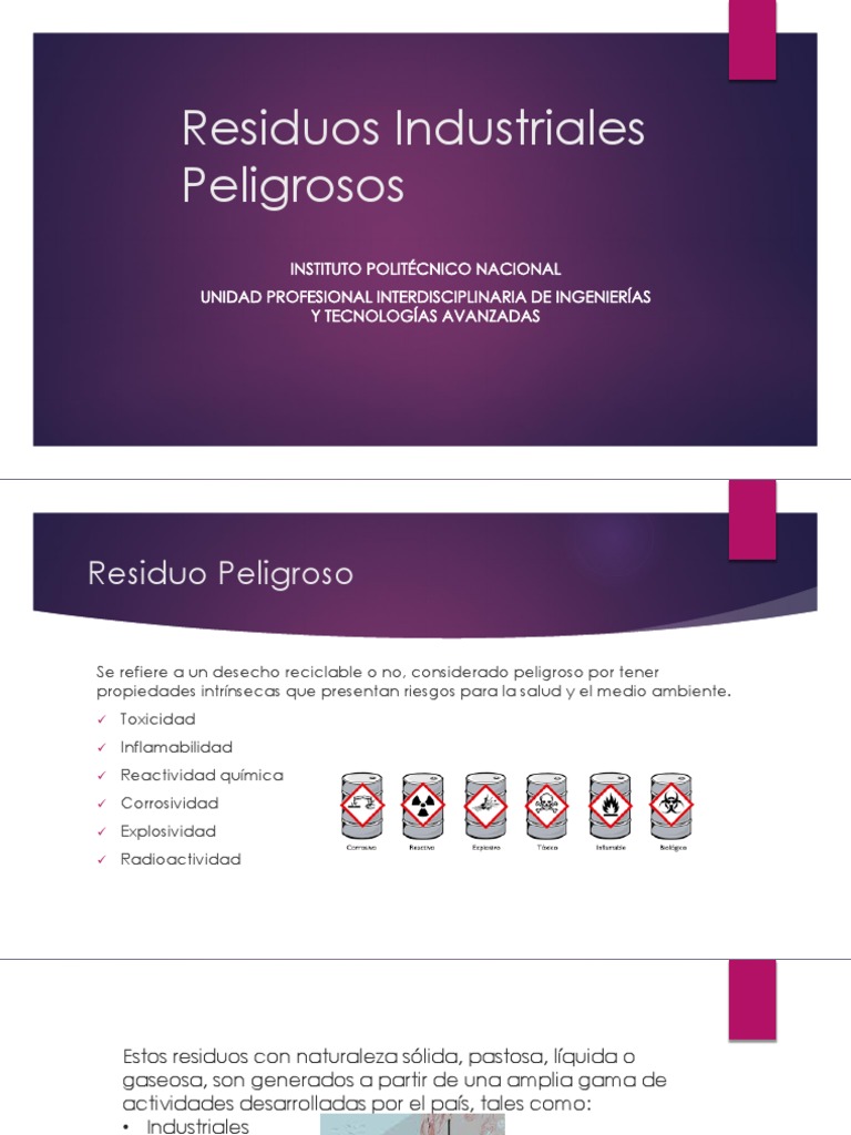 Residuos Industriales Peligrosos | PDF | Toxicidad | Residuos